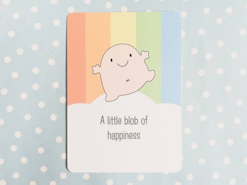 A Little Blob of Happiness Postcard. A Happy Positive Message - Etsy UK