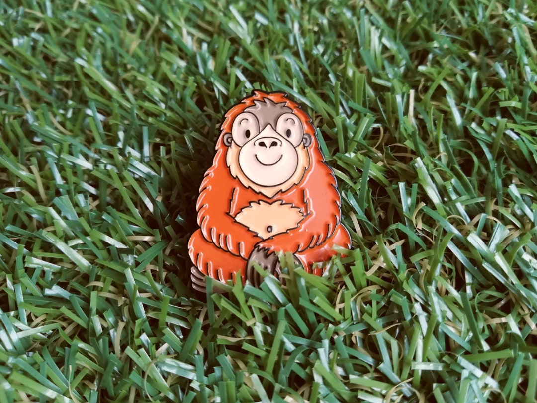 Orangutan Enamel Pin - Mini Cute Ape Badge - Etsy UK