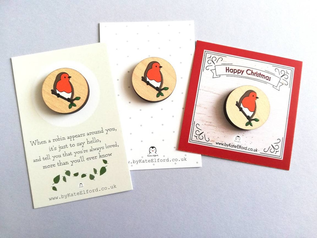 Robin Magnet, Little Memory Robin, Tiny Wooden Fridge Magnet. Made From ...