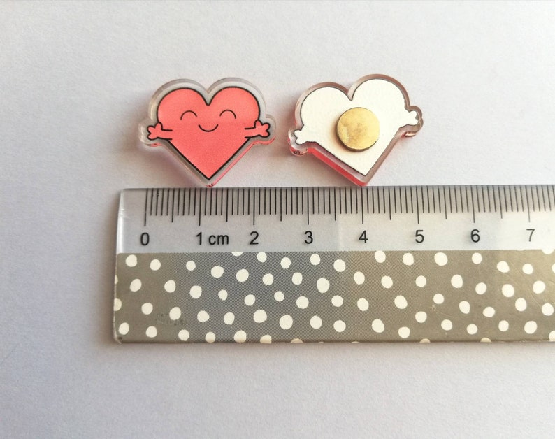 A Love and Hug Mini Magnet, Cute Positive Heart, Tiny Fridge Magnet ...
