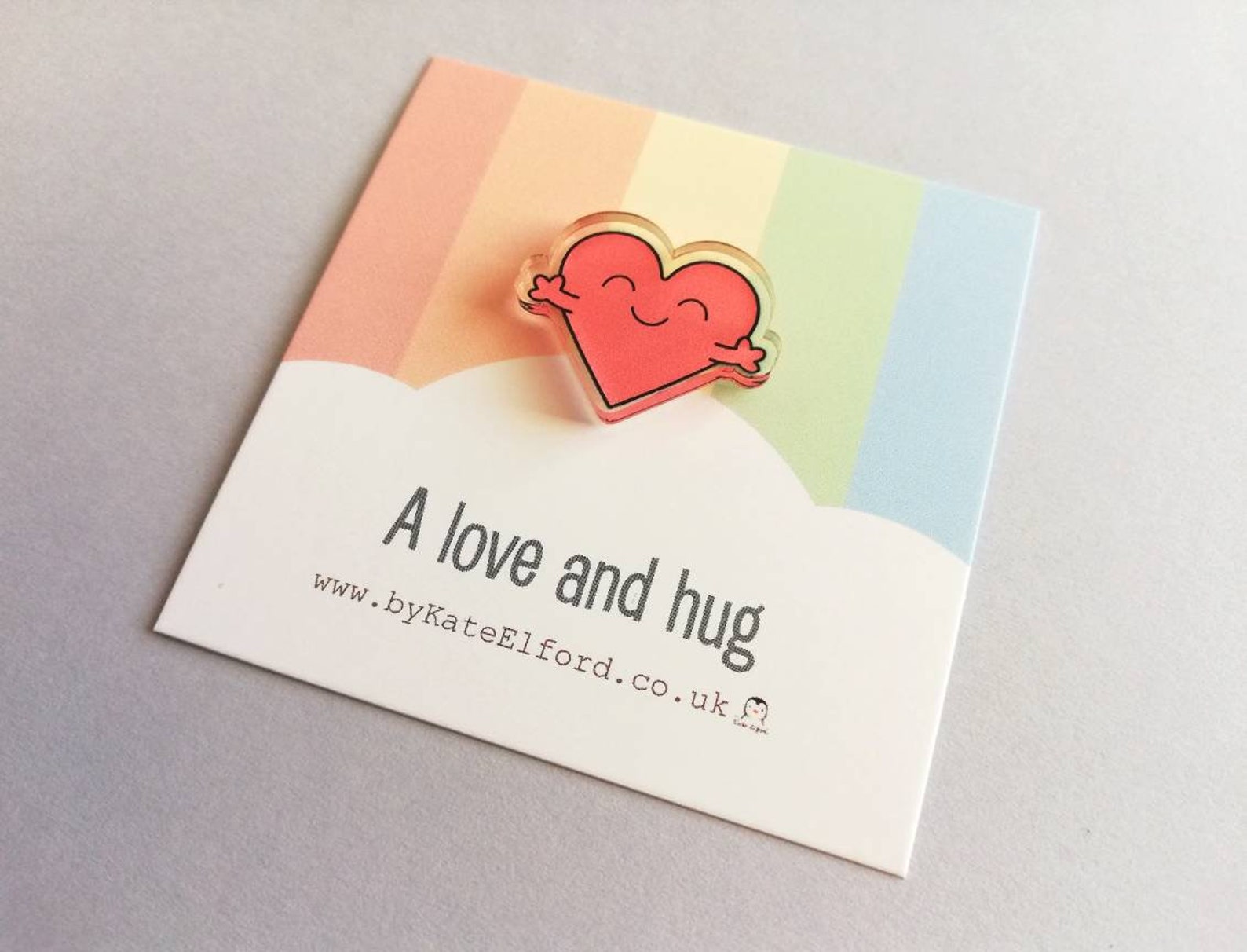 A Love and Hug Mini Magnet, Cute Positive Heart, Tiny Fridge Magnet ...