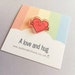 A Love and Hug Mini Magnet, Cute Positive Heart, Tiny Fridge Magnet ...