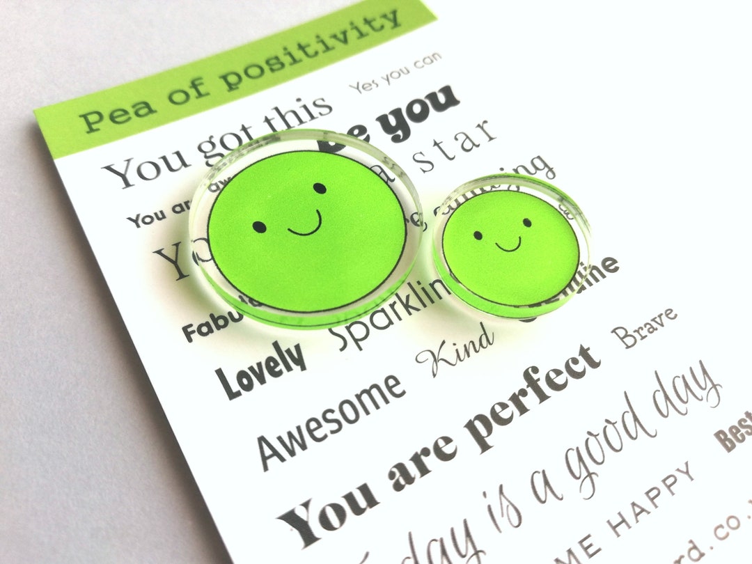 Pea of Positivity Magnet Set, Mini Recycled Acrylic, Cute Happy Peas ...