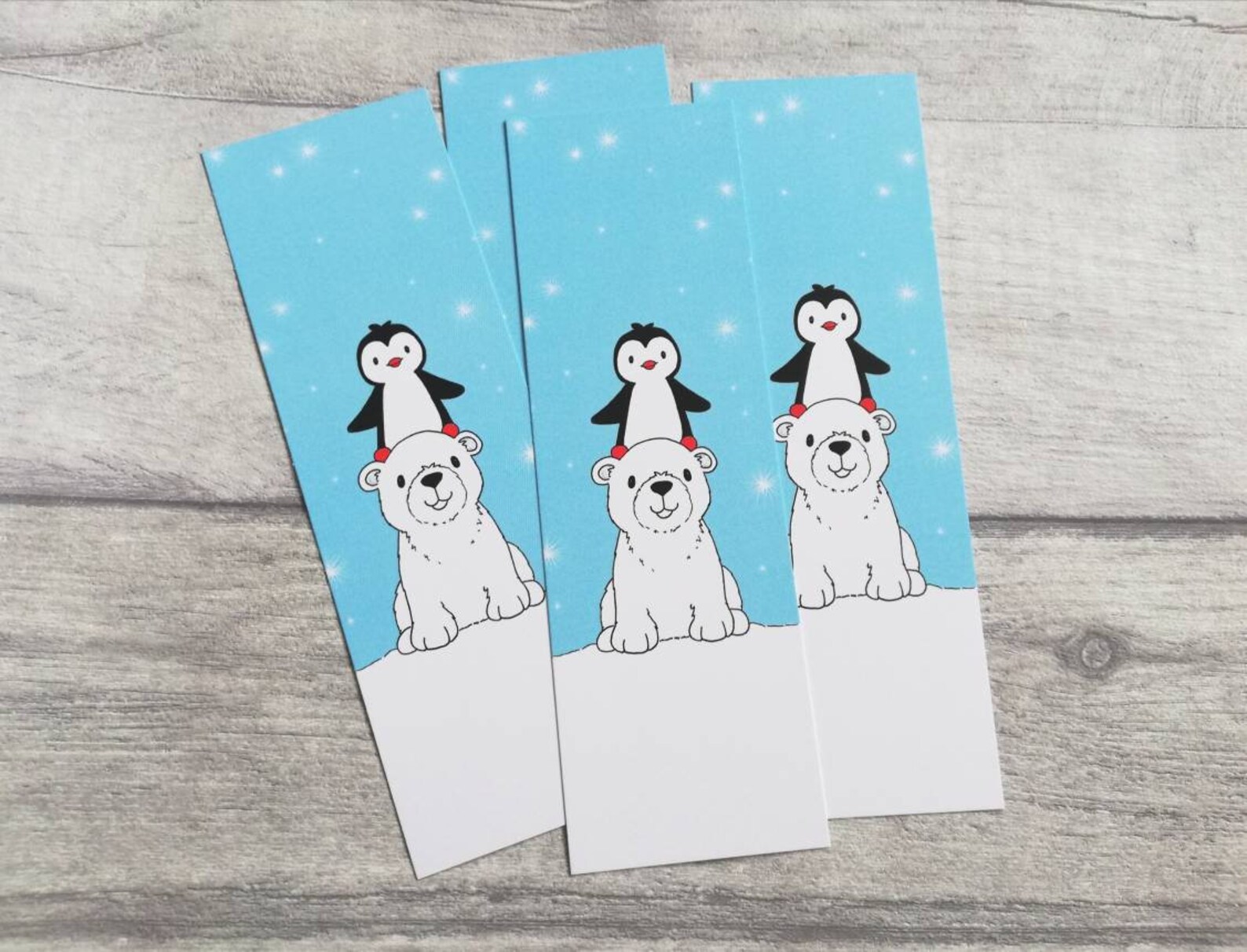Penguin and Polar Bear Bookmark Penguin Page Marker Polar - Etsy UK