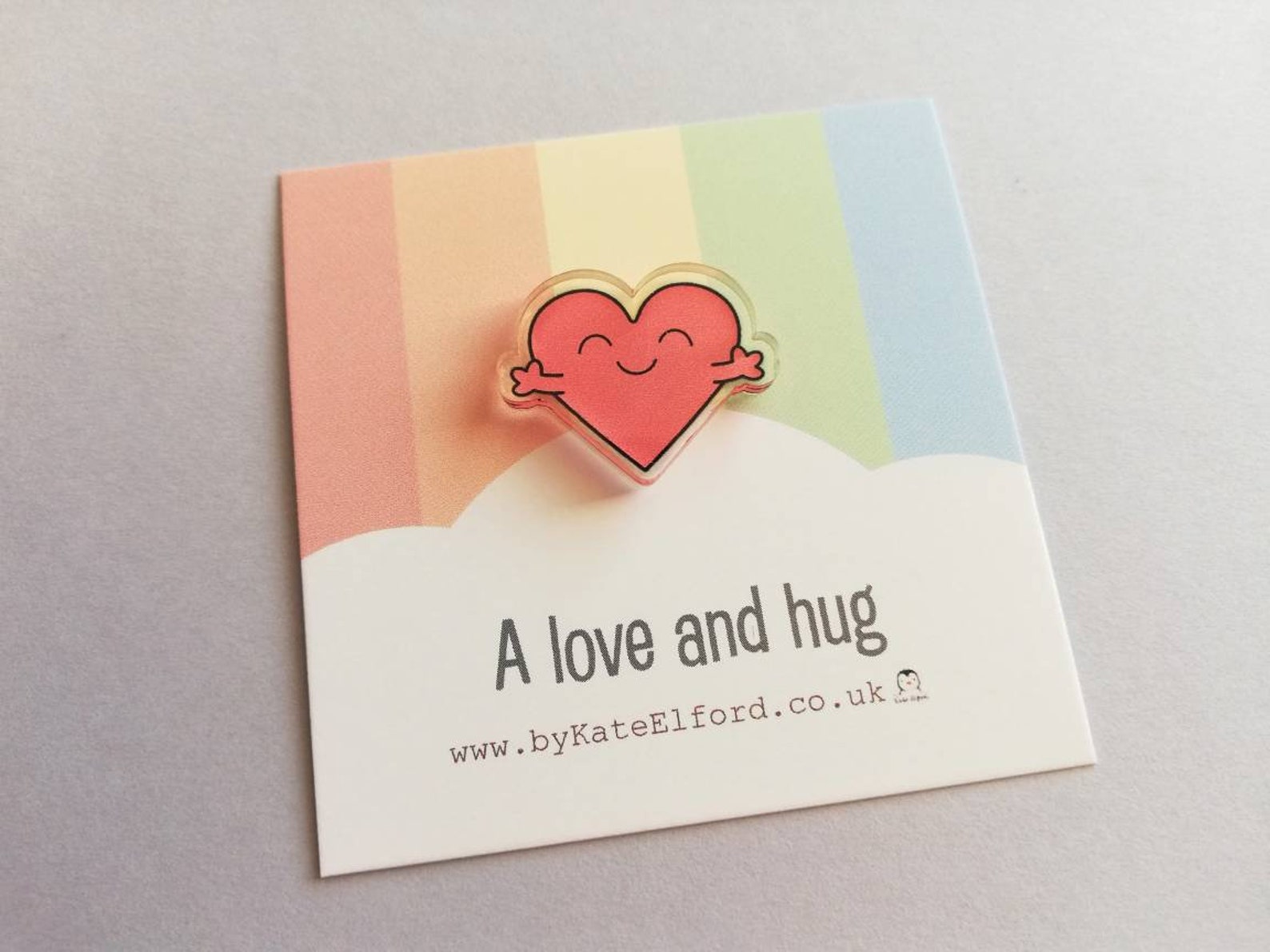 A Love and Hug Mini Magnet, Cute Positive Heart, Tiny Fridge Magnet ...