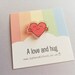A Love and Hug Mini Magnet, Cute Positive Heart, Tiny Fridge Magnet ...