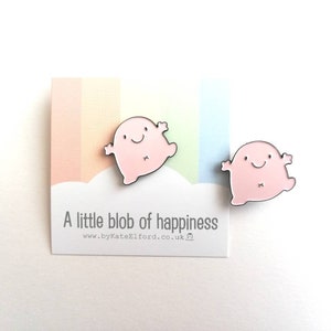A Little Blob of Happiness Enamel Pin, Cute Pink Blob, Positive Enamel ...