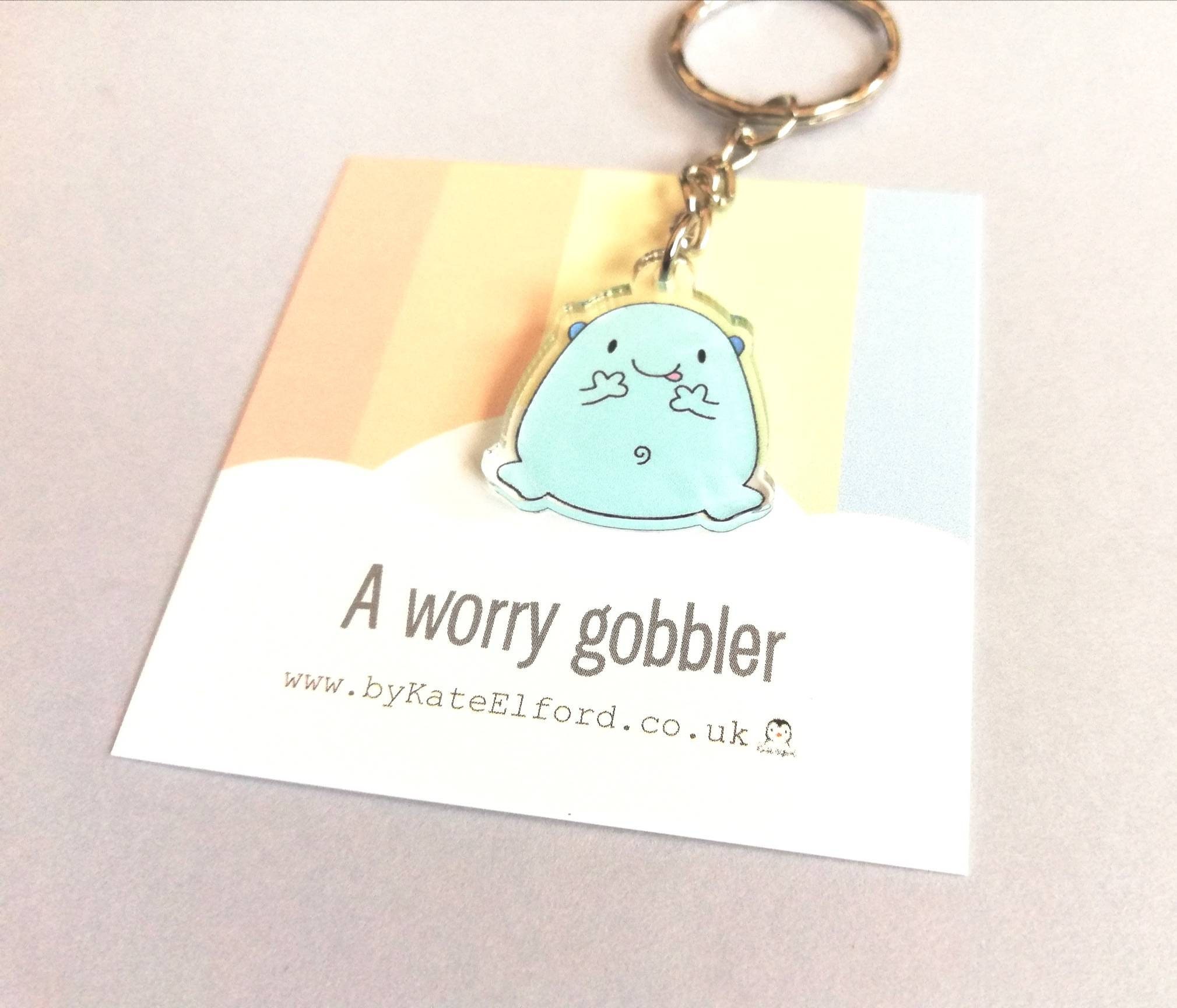 A Worry Gobbler Keyring Cute Positive Key Fob Friendship | Etsy UK