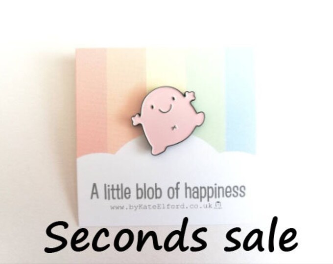 Seconds A Little Blob of Happiness Enamel Pin, Cute Pink Blob, Positive ...