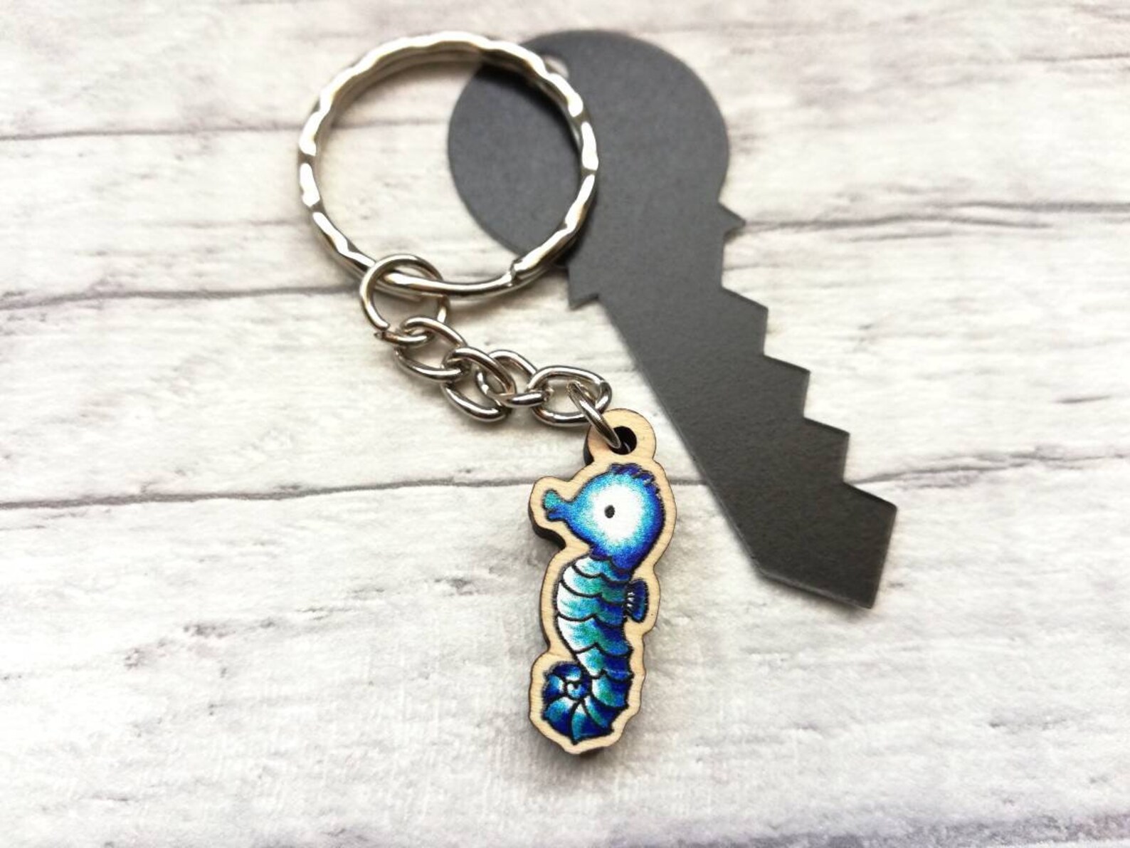 Tiny Seahorse Keyring Mini Seahorse Wooden Key Fob Ethically - Etsy UK