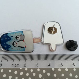 Penguins on Ice Recycled Acrylic Penguin Pin Ice Lolly Badge - Etsy