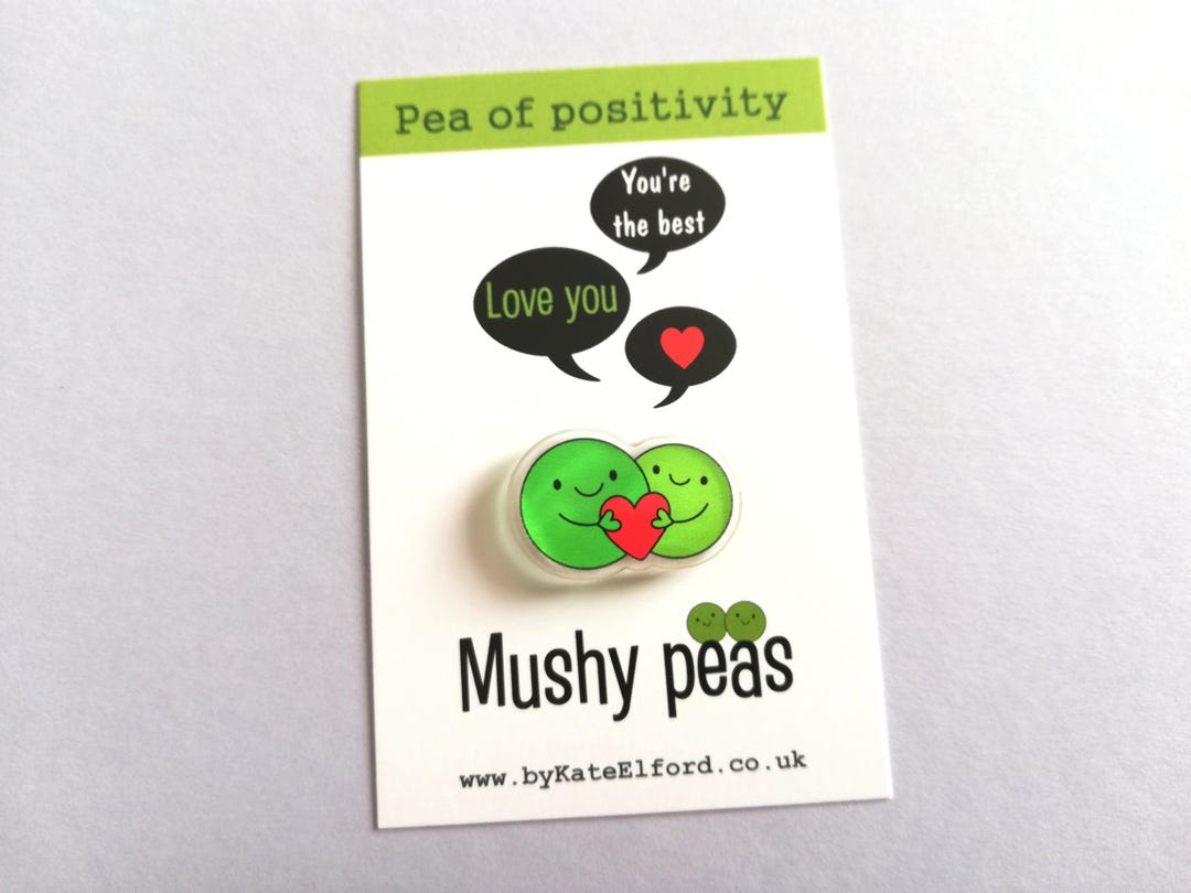 Pea of Positivity Magnet, Tiny Recycled Acrylic, Cute Happy Pea ...