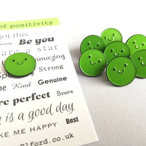 Pea of Positivity Enamel Pin, Cute Green Pea, Positive Enamel Brooch ...