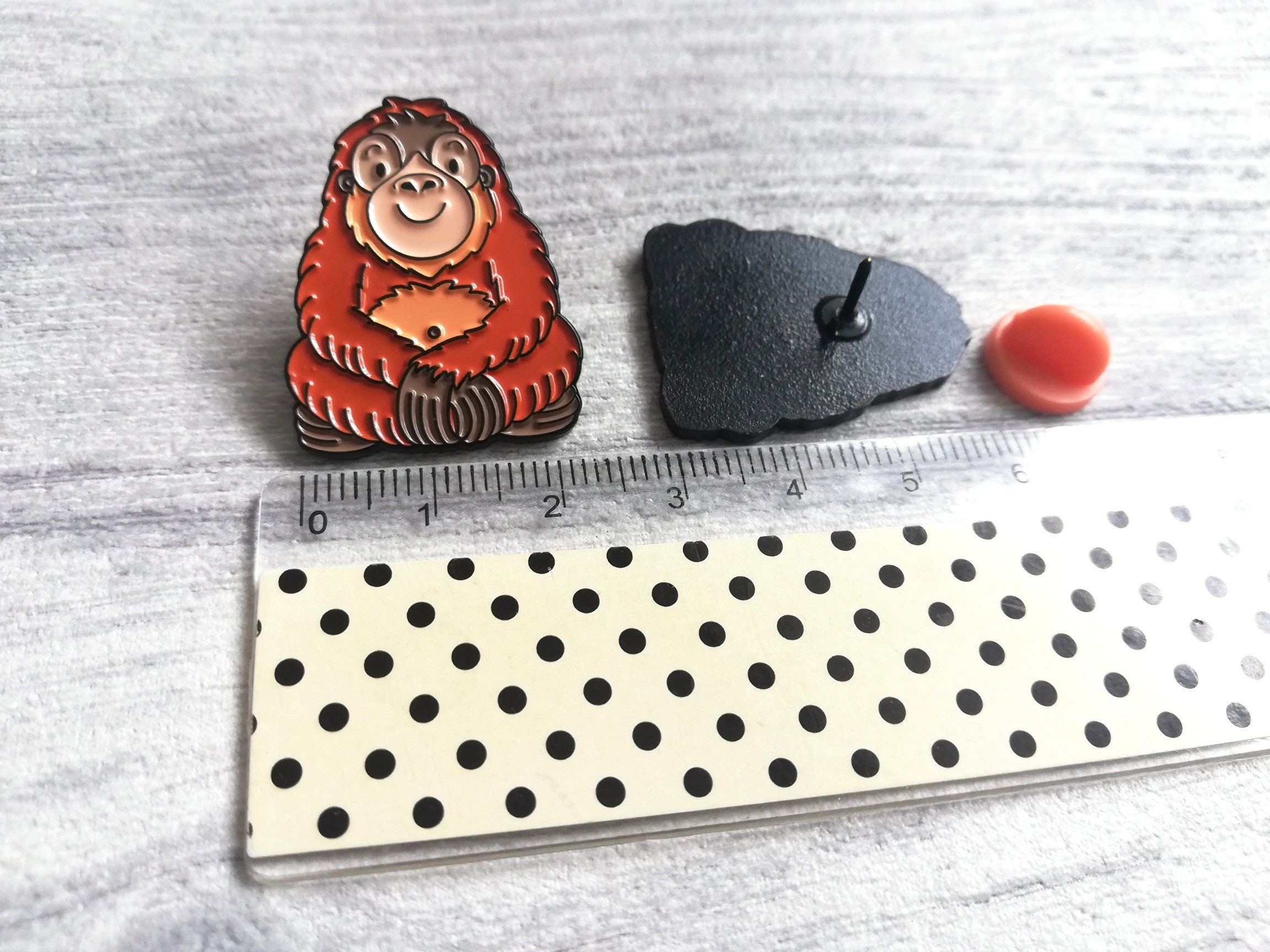 Orangutan Enamel Pin - Mini Cute Ape Badge - Etsy UK