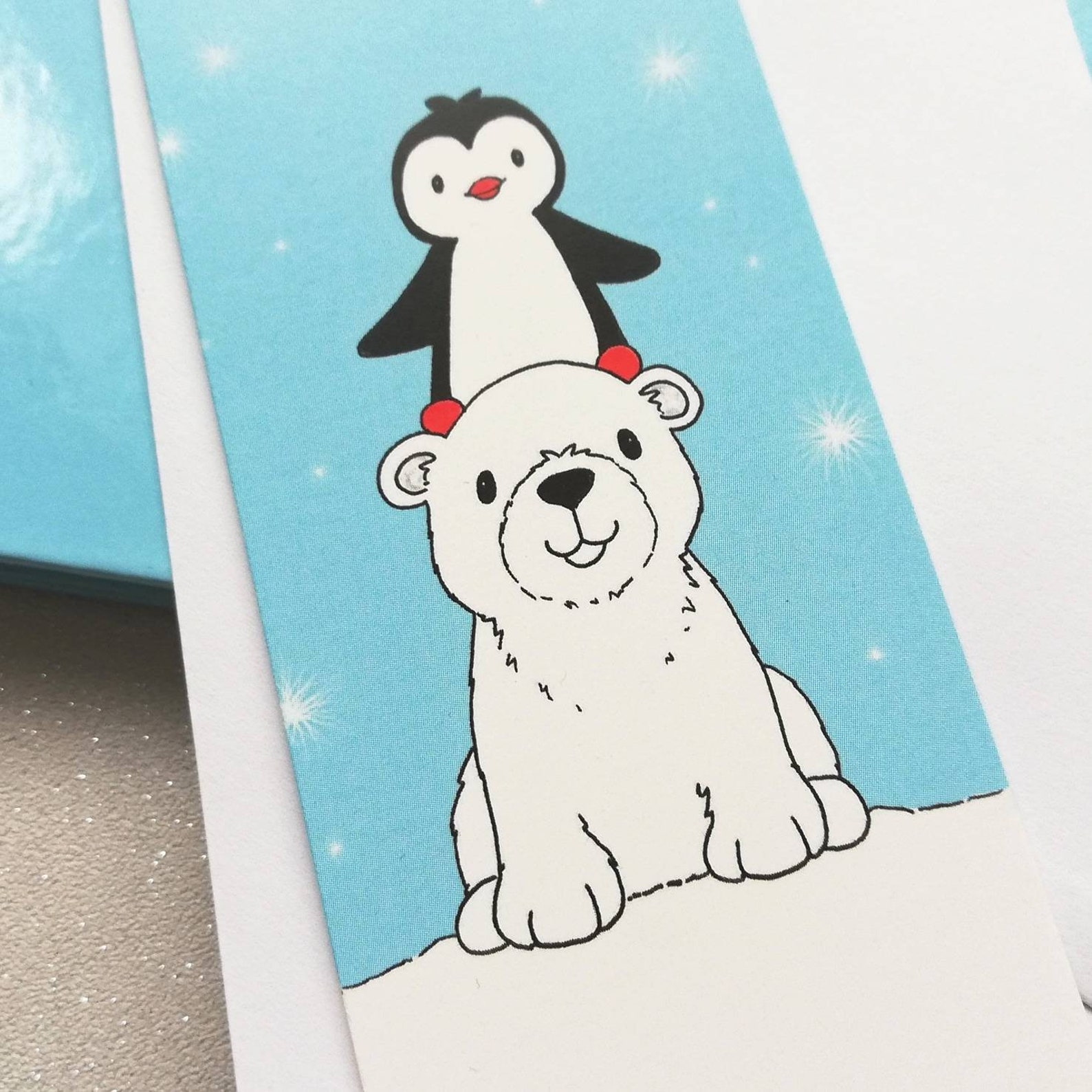 Penguin and Polar Bear Bookmark Penguin Page Marker Polar - Etsy UK
