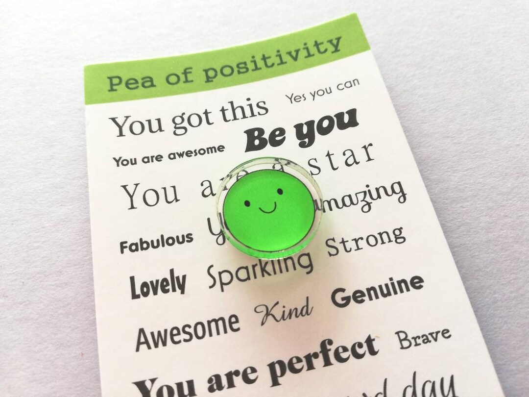 Pea of Positivity Magnet, Tiny Recycled Acrylic, Mini Cute Happy Pea ...