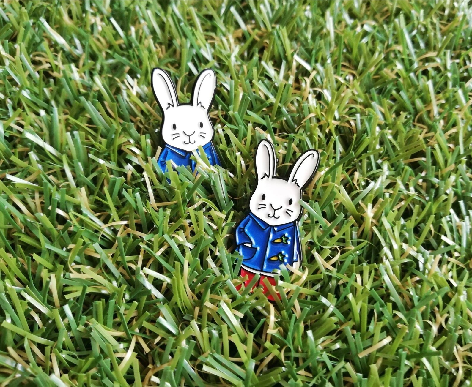 Rabbit Enamel Pins. White Rabbit Badge. Black Soft Enamel | Etsy