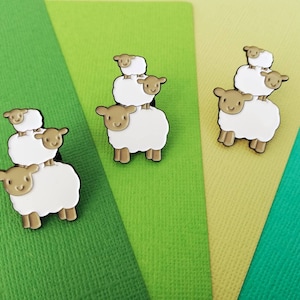 Sheep Enamel Pins Soft Enamel Badge Cute Sheep Enamel Brooch | Etsy