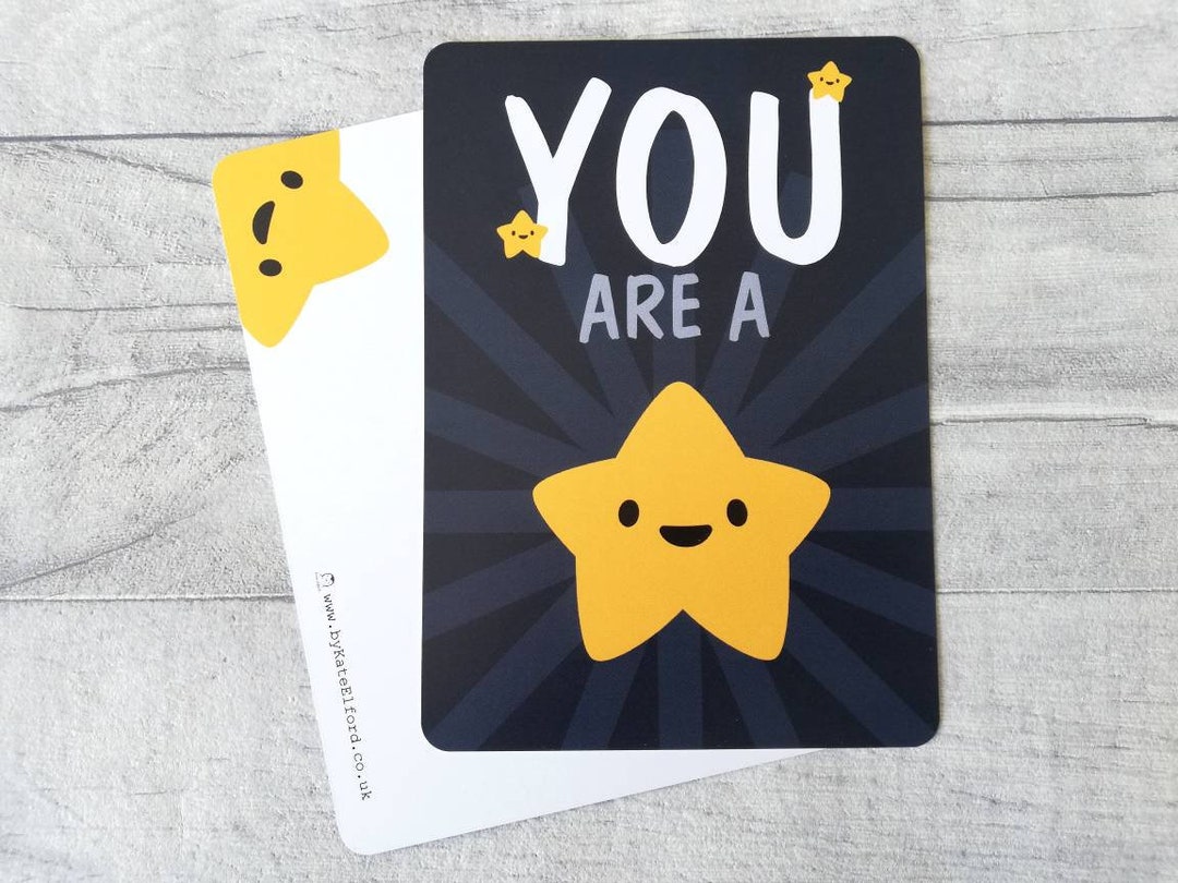 You Are A Star Postcard - A Happy, Positive Message for Posting or ...