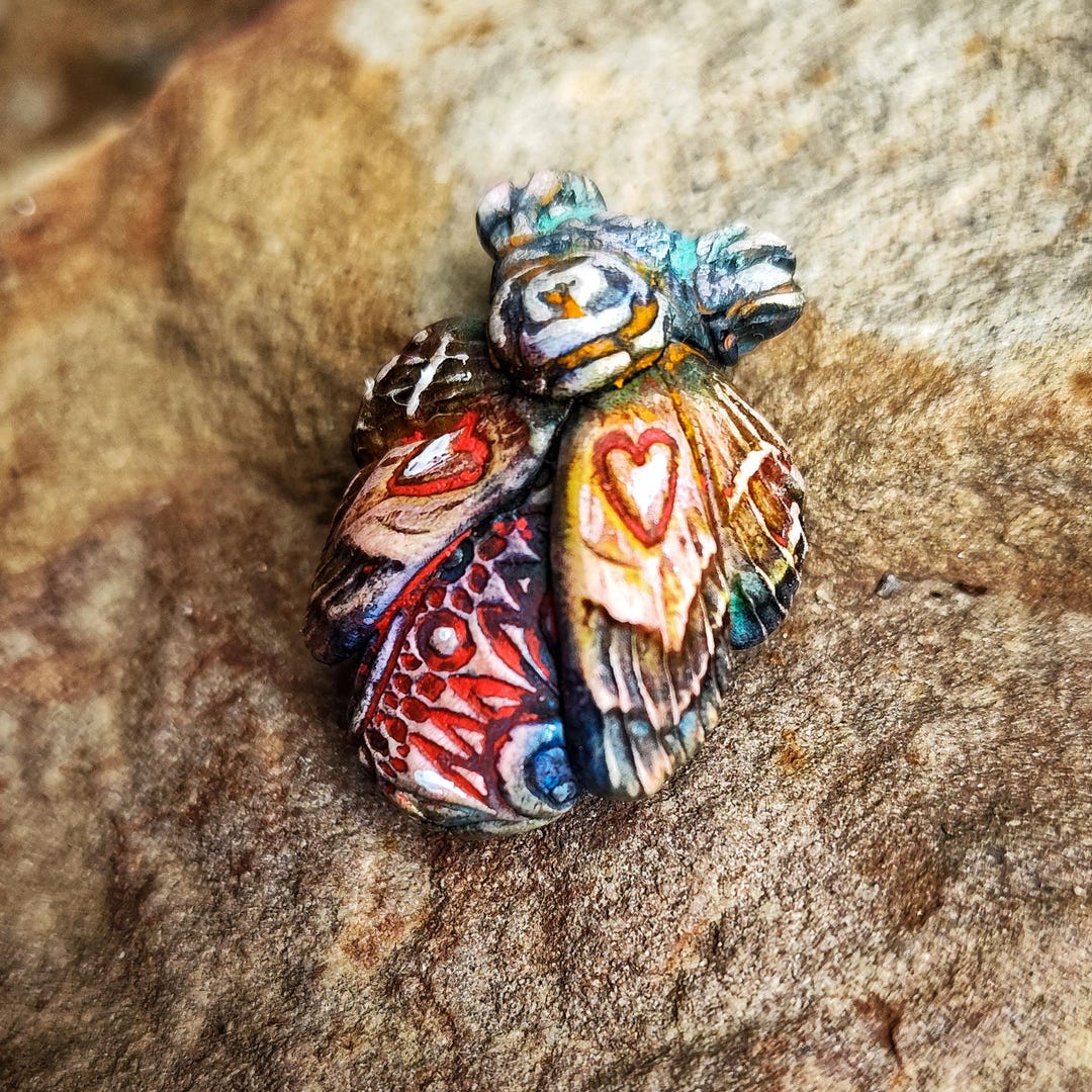 Polymer Clay Moth Bead - Etsy