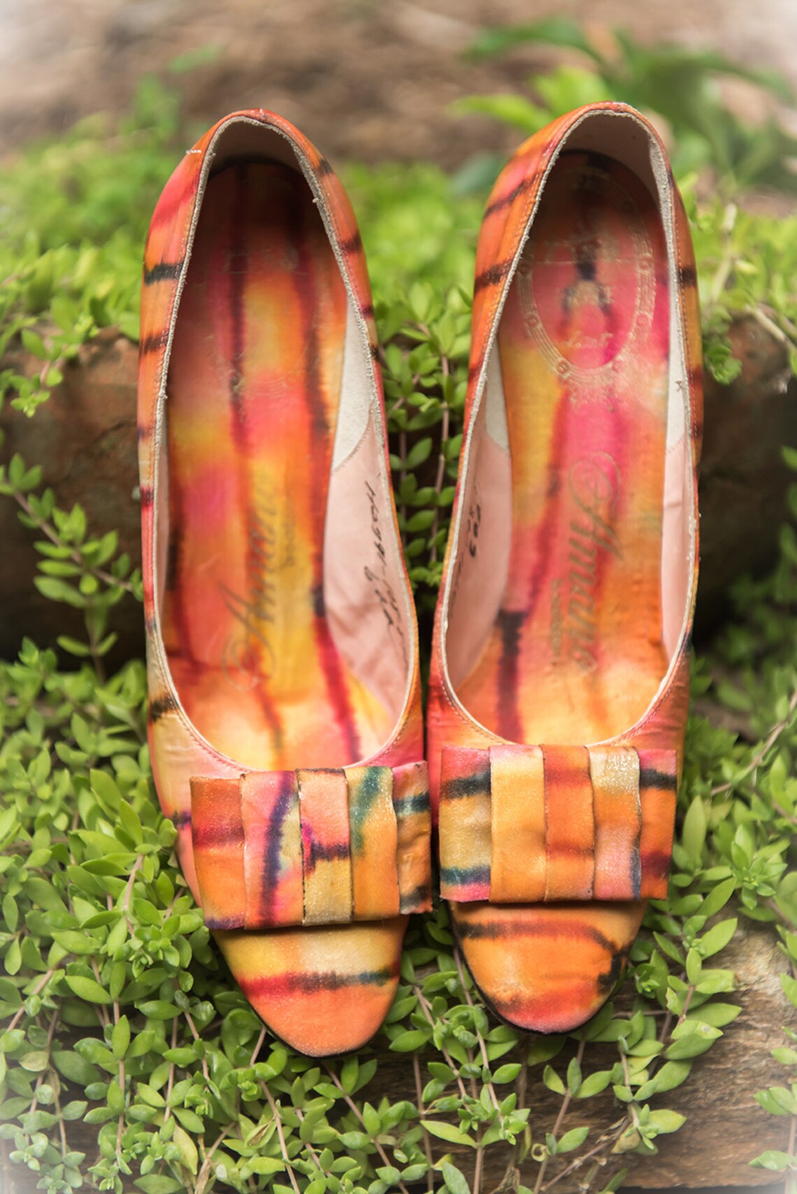 Amazing Vintage Silk Hand Died Pumps-size 6 Women's Extra Narrow - Etsy