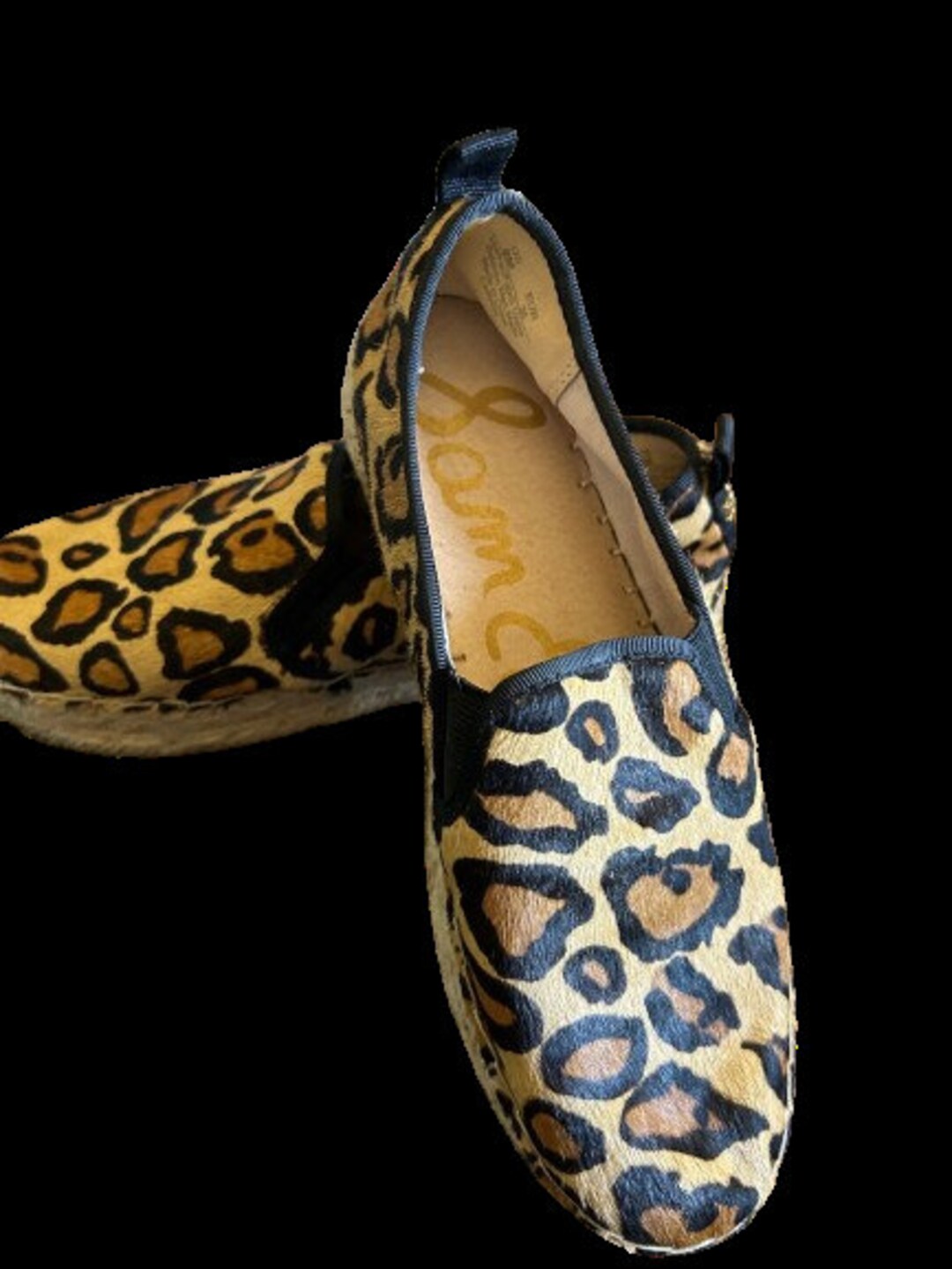 Sam Edelman Leopard Print Calf Hair Platform Espadrille Slip on Shoes ...