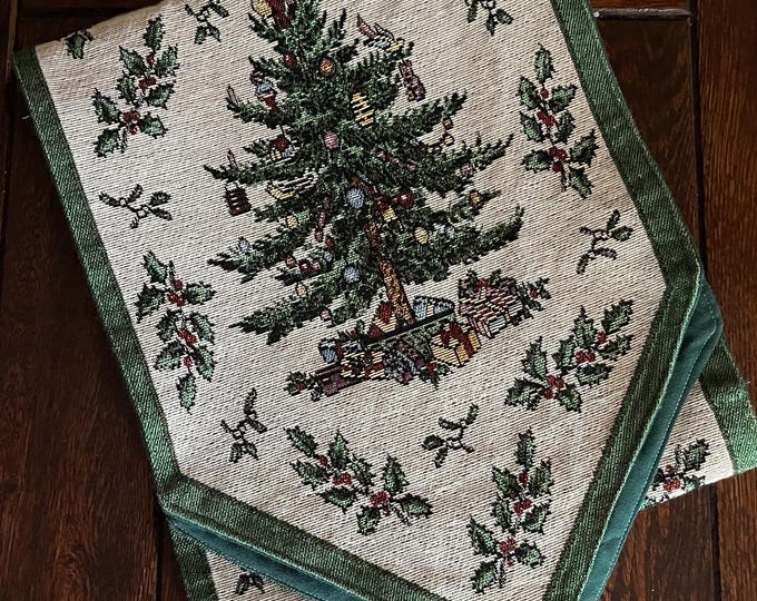 Vintage SPODE Christmas Tree Table Runner - Etsy