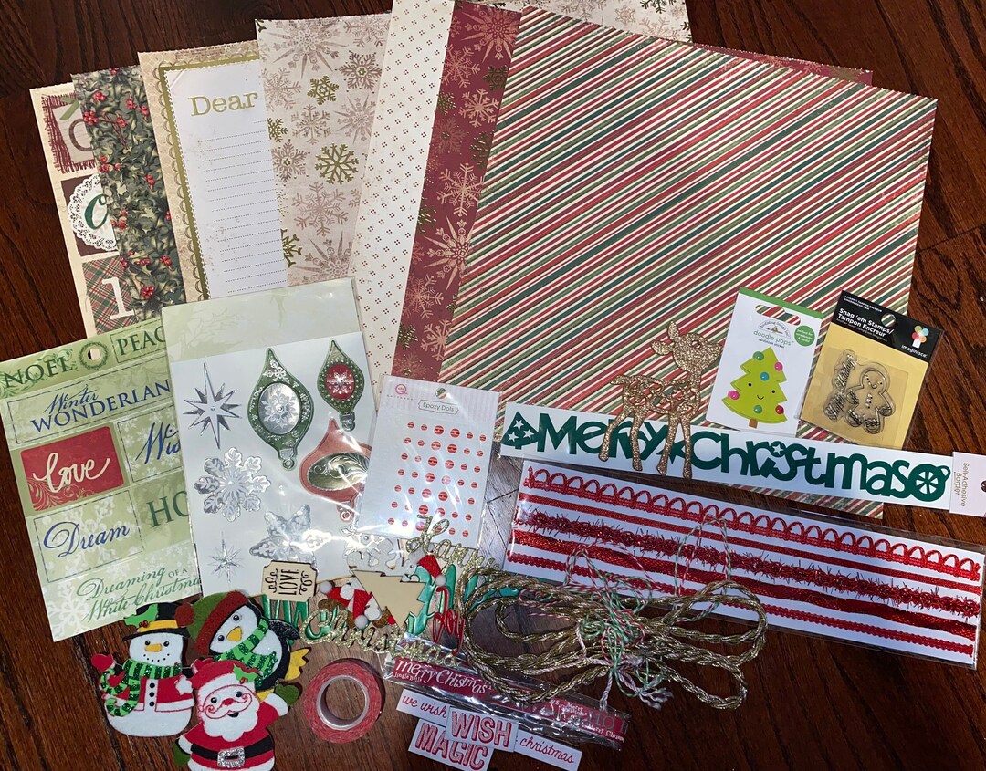 Christmas Scrapbook Kit, Junk Journal Kit, Scrapbook Kit, Holiday Kit ...
