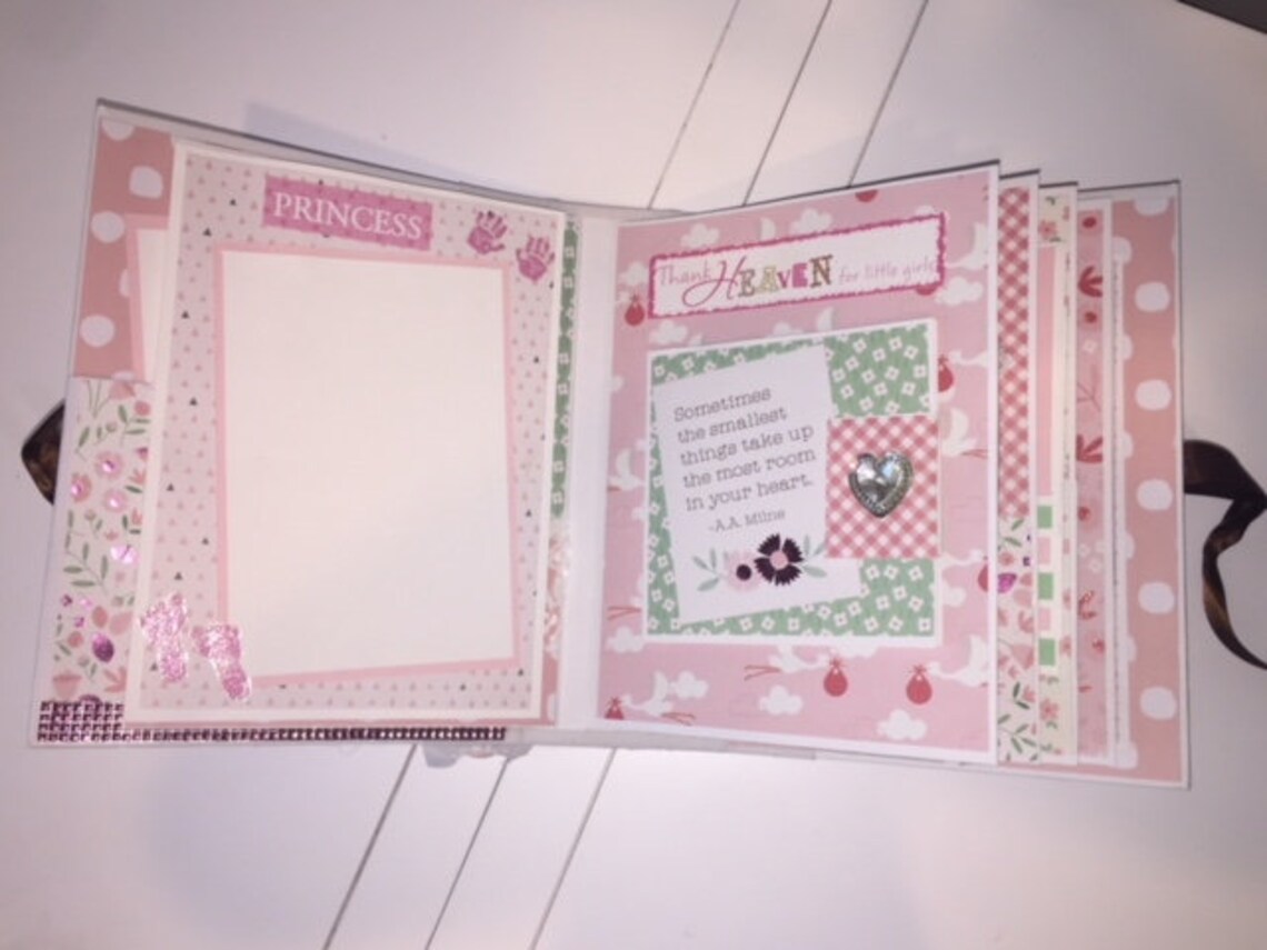 Baby Girl Mini Album, Baby Album, First Year Baby Album, Baby, Handmade ...