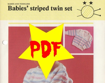 PDF Emu 8590 Vintage Baby Knitting Pattern Quickerknit/sports Weight ...