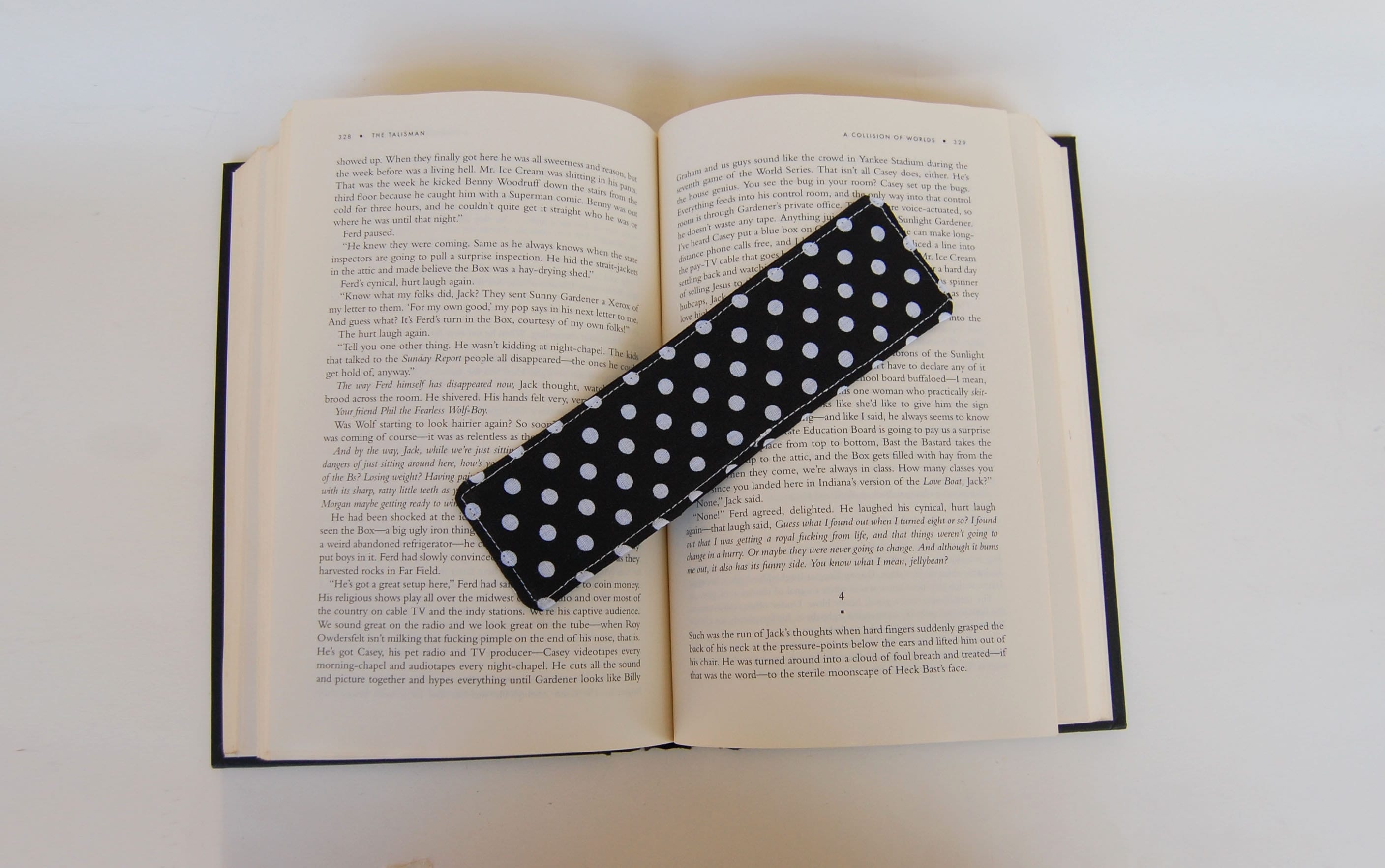 Polka Dot Bookmark Fabric Bookmark Fun Black & White Dots | Etsy