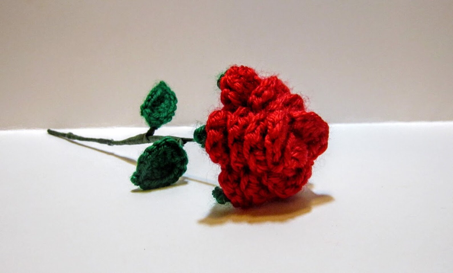 Red Crochet Rose Romantic Gift for Her Handmade Red Rose | Etsy