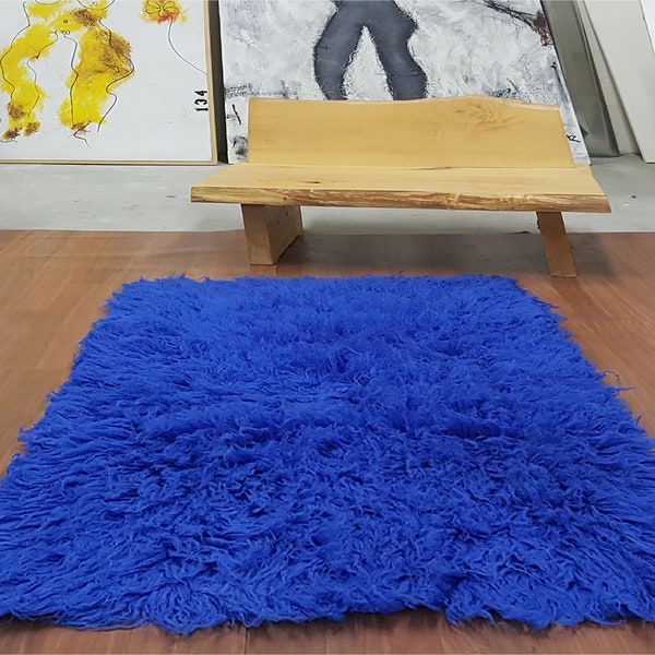 Blue Shag Rug - Etsy