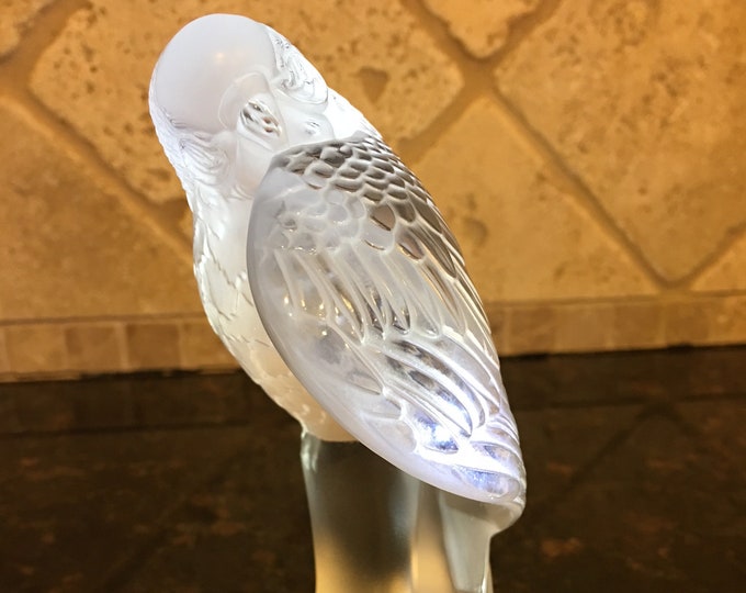 Rene LALIQUE parakeet Open Wing Clear and Frosted Glass French Studio ...