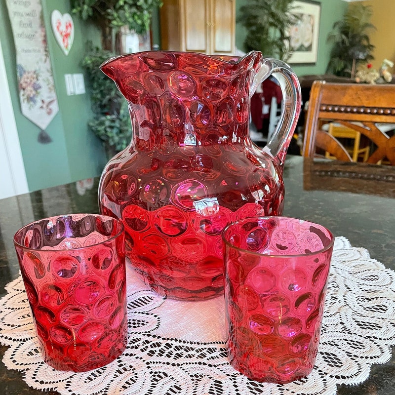 Dot Glass Pitcher - Etsy