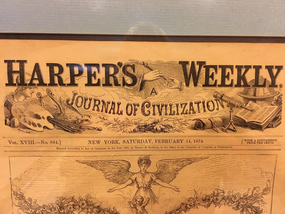 Harper's Weekly Cover February 14 1874 Matted and | Etsy