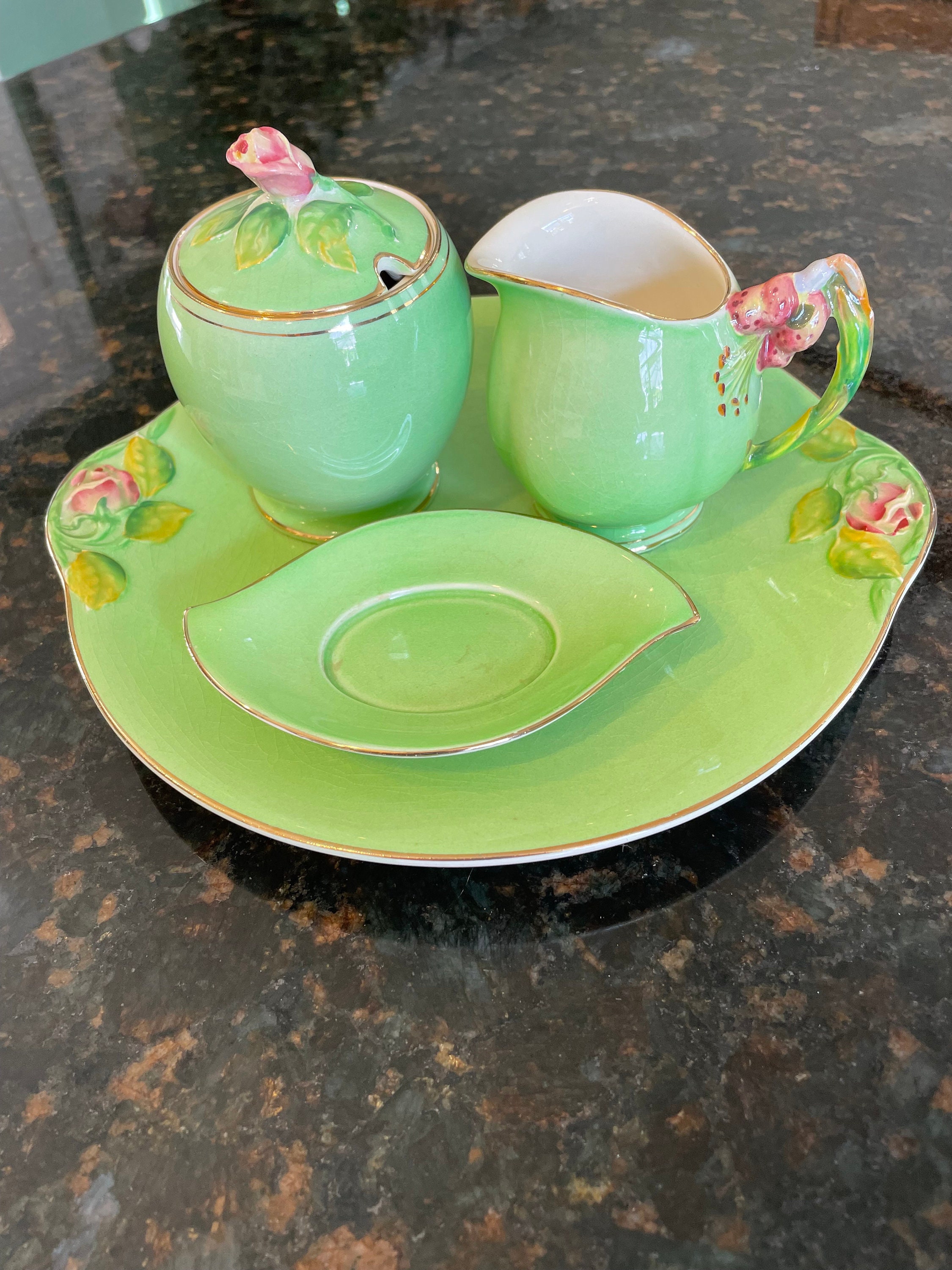 Royal Winton Set Grimwades Rosebud and Green Chintz 5 Pieces: Creamer ...