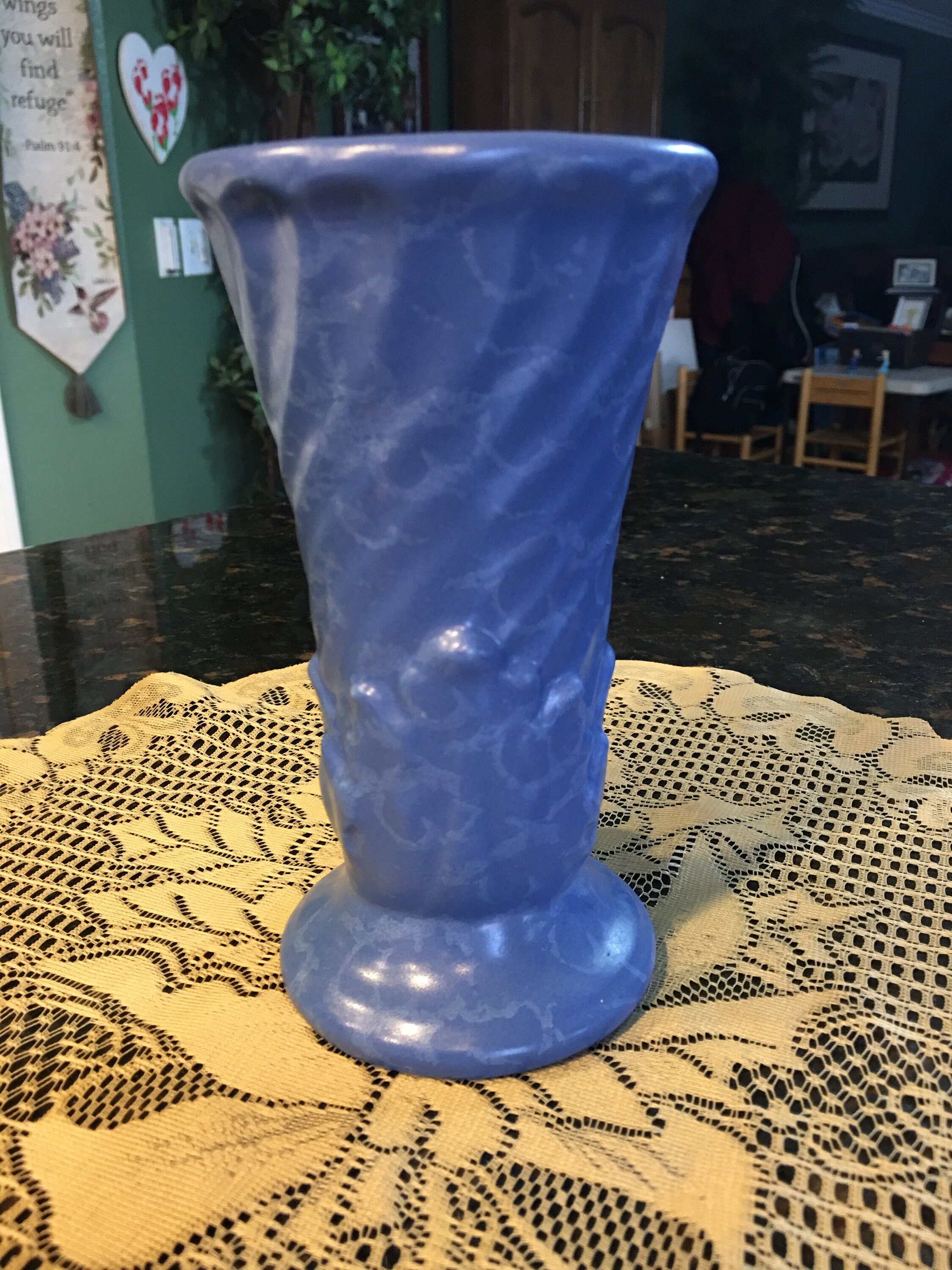 Rare Red Wing Leaf Vase 855 Blue From 1930's - Etsy