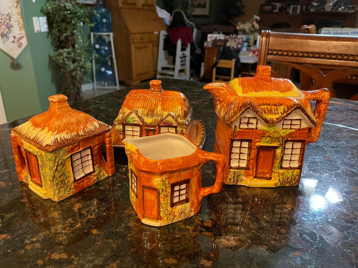 Vintage PRICE Kensington COTTAGE WARE Set of 4 ~ Tea Pot, Handled Sugar ...