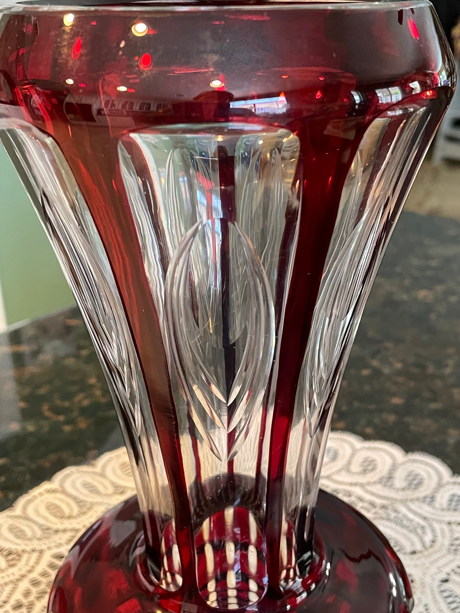 Glorious Unique Huge Stunning RUBY Cut to Clear Bohemia - Etsy