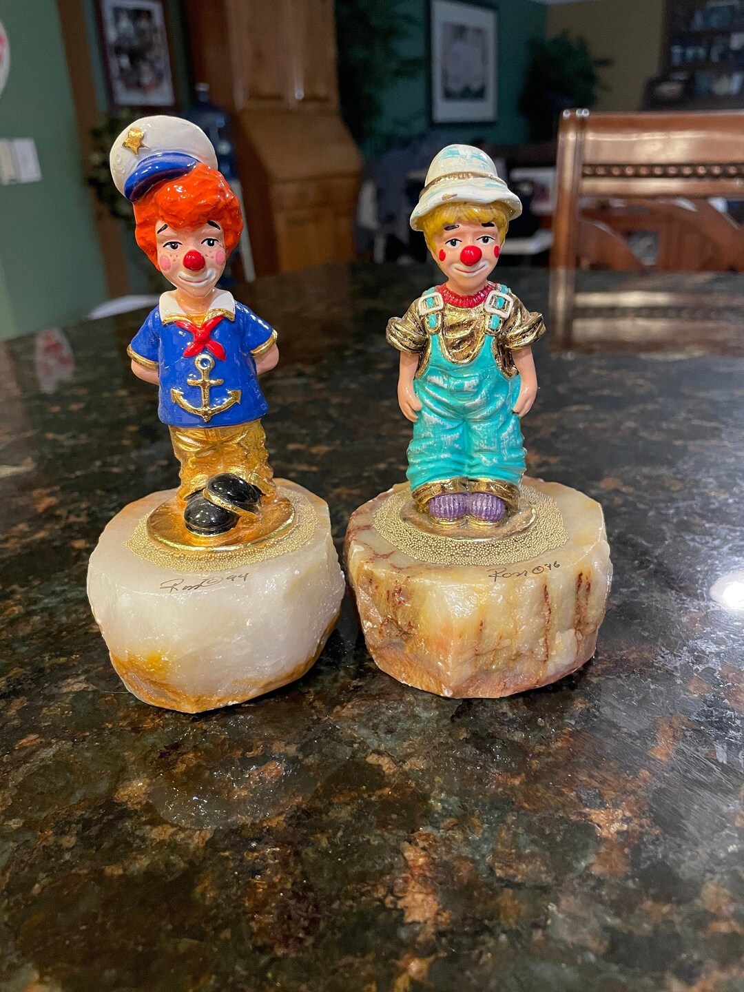 TWO Ron Lee Clown Figurines, One SAILOR and One in OVERALLS ~ Both Are ...