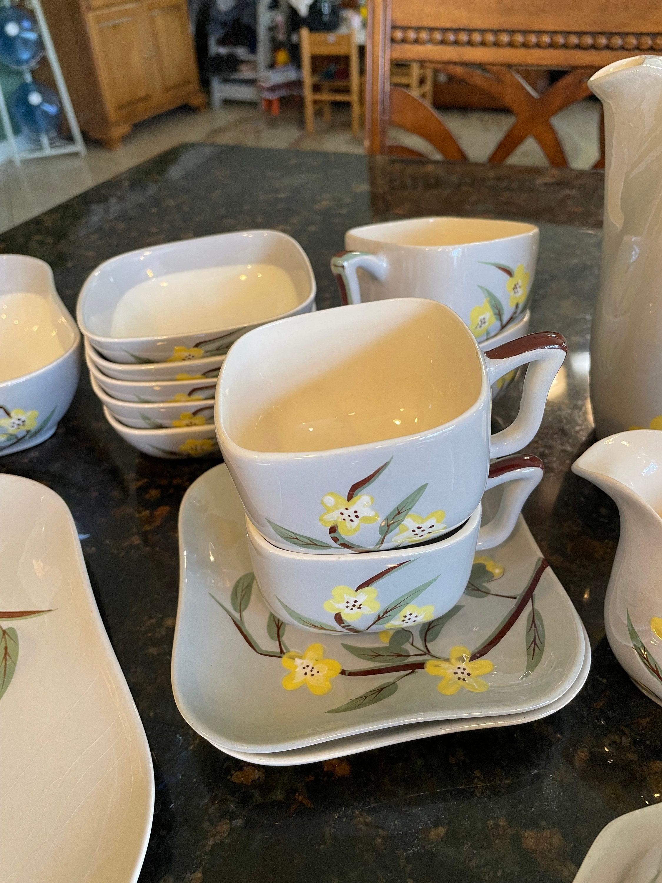 Weil Ware Luncheon Set blossom Celadon Pattern, 22 Pieces, Circa 1940s ...