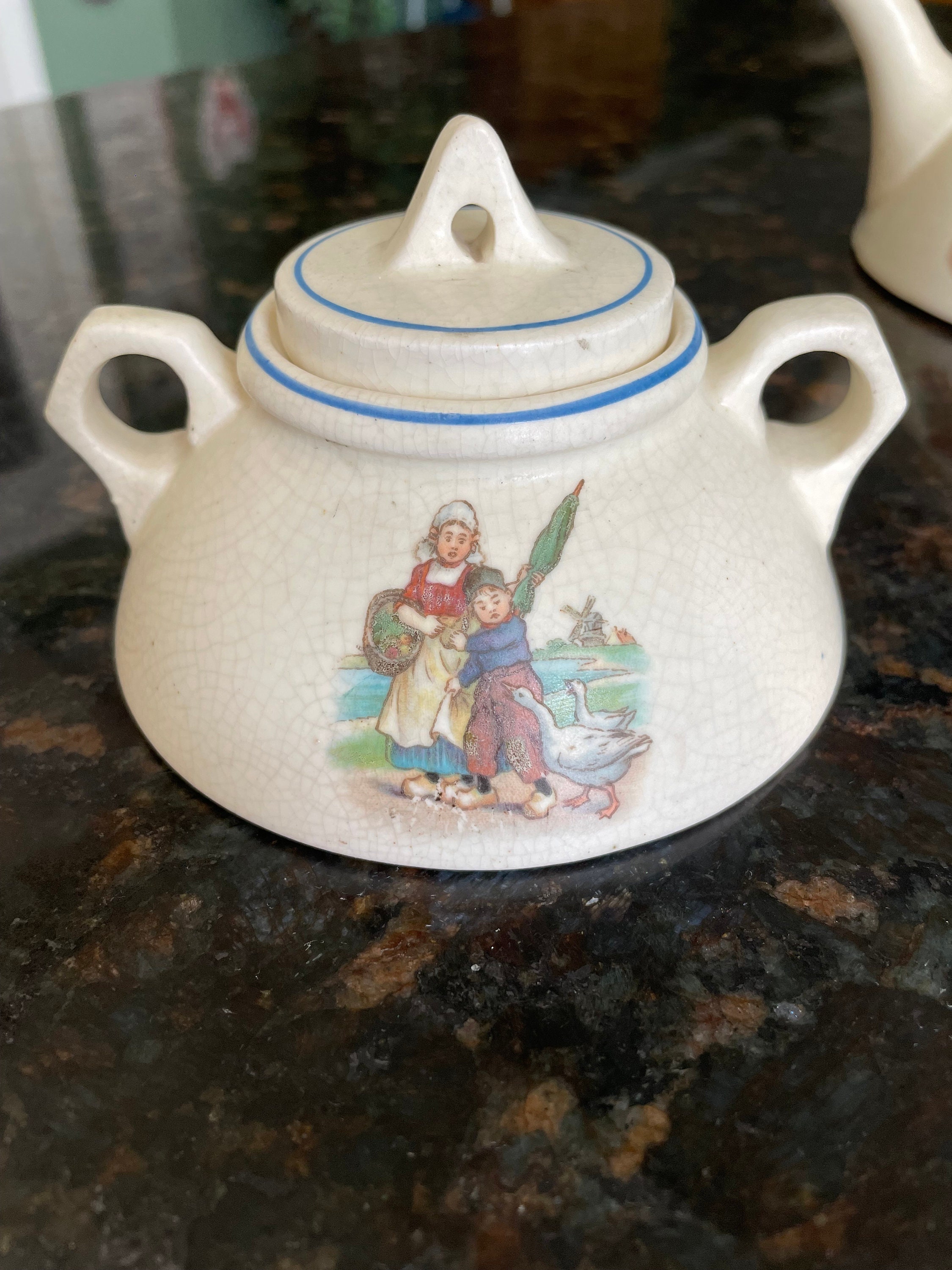 1910 Roseville Pottery Dutch Creamware Tea Set: Teapot - Etsy