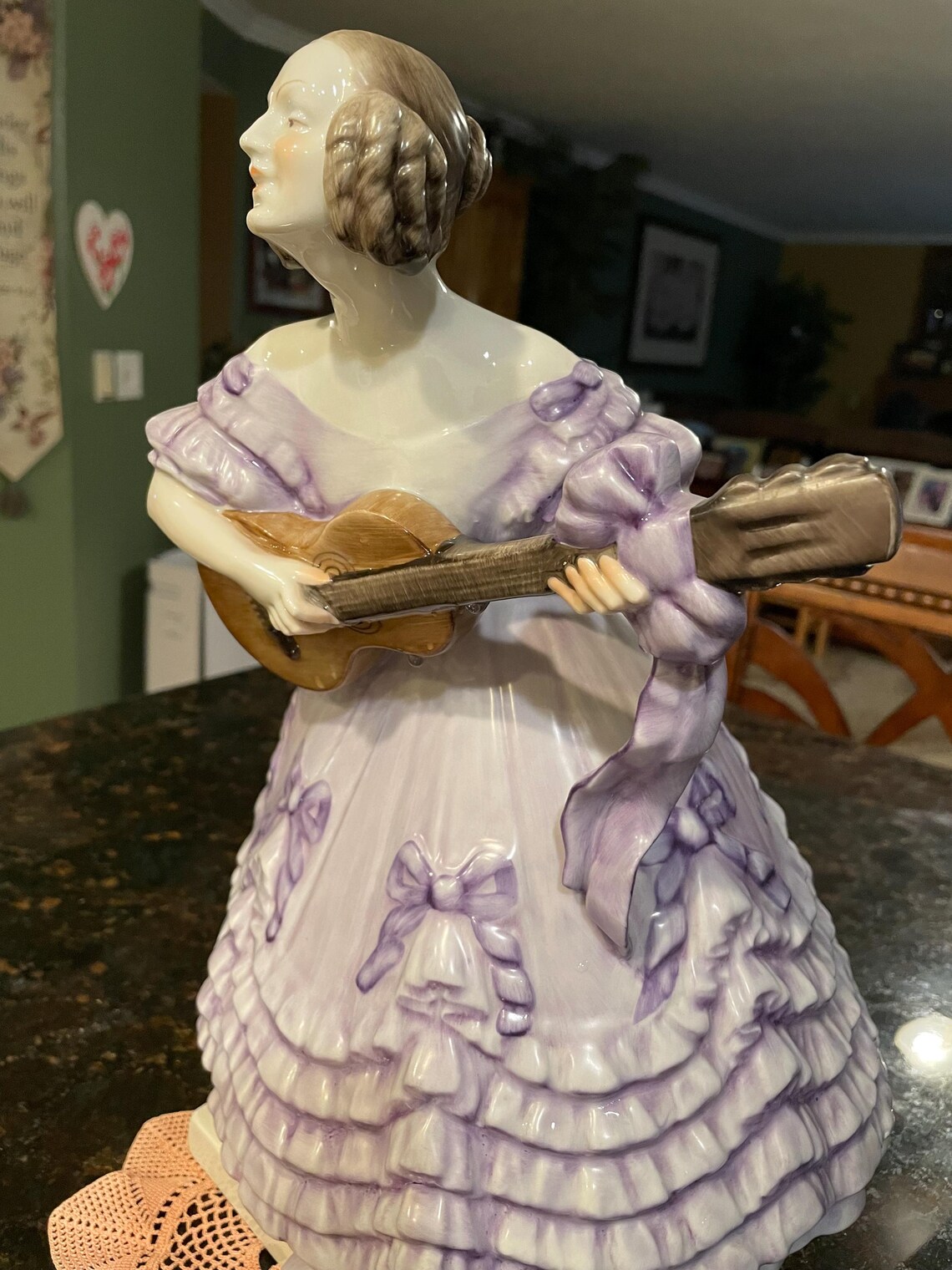 Herend Porcelain Large Opera Singer DERYNE ROZA SZEPPATAKI, With Guitar ...