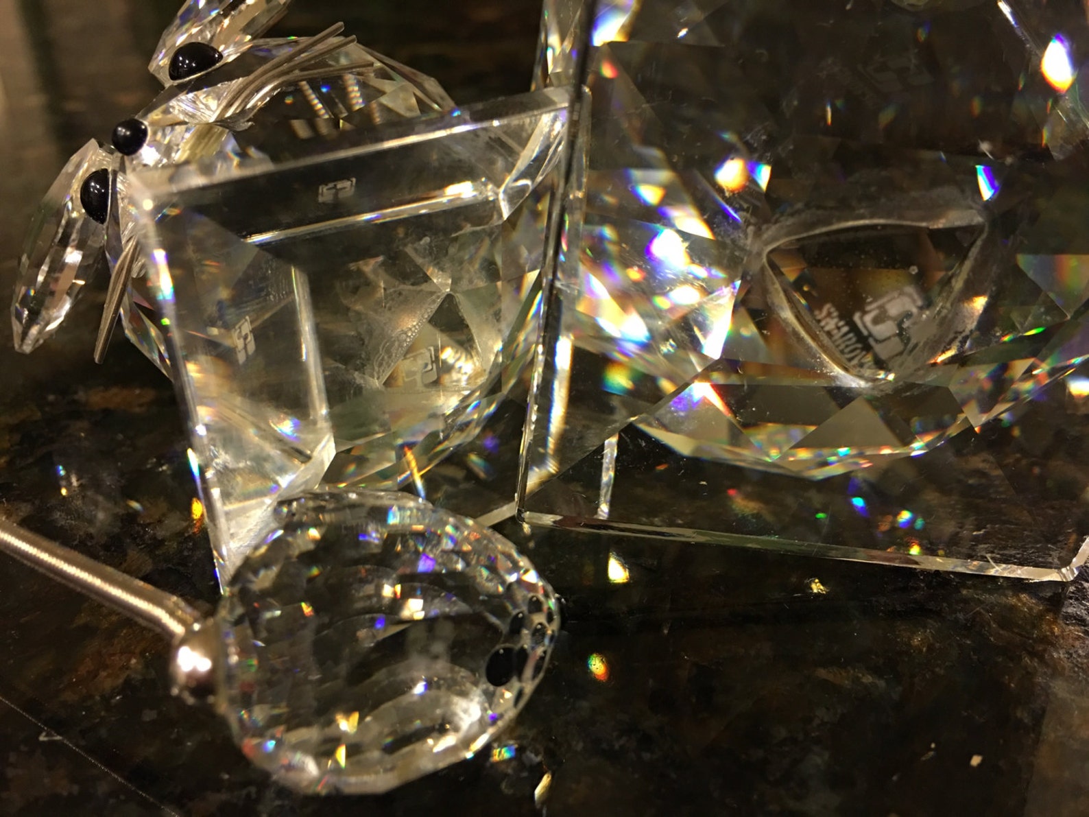 GIANT Retired Swarovski Silver Crystal MICE (var 2 ) Family ~ Mouse ...