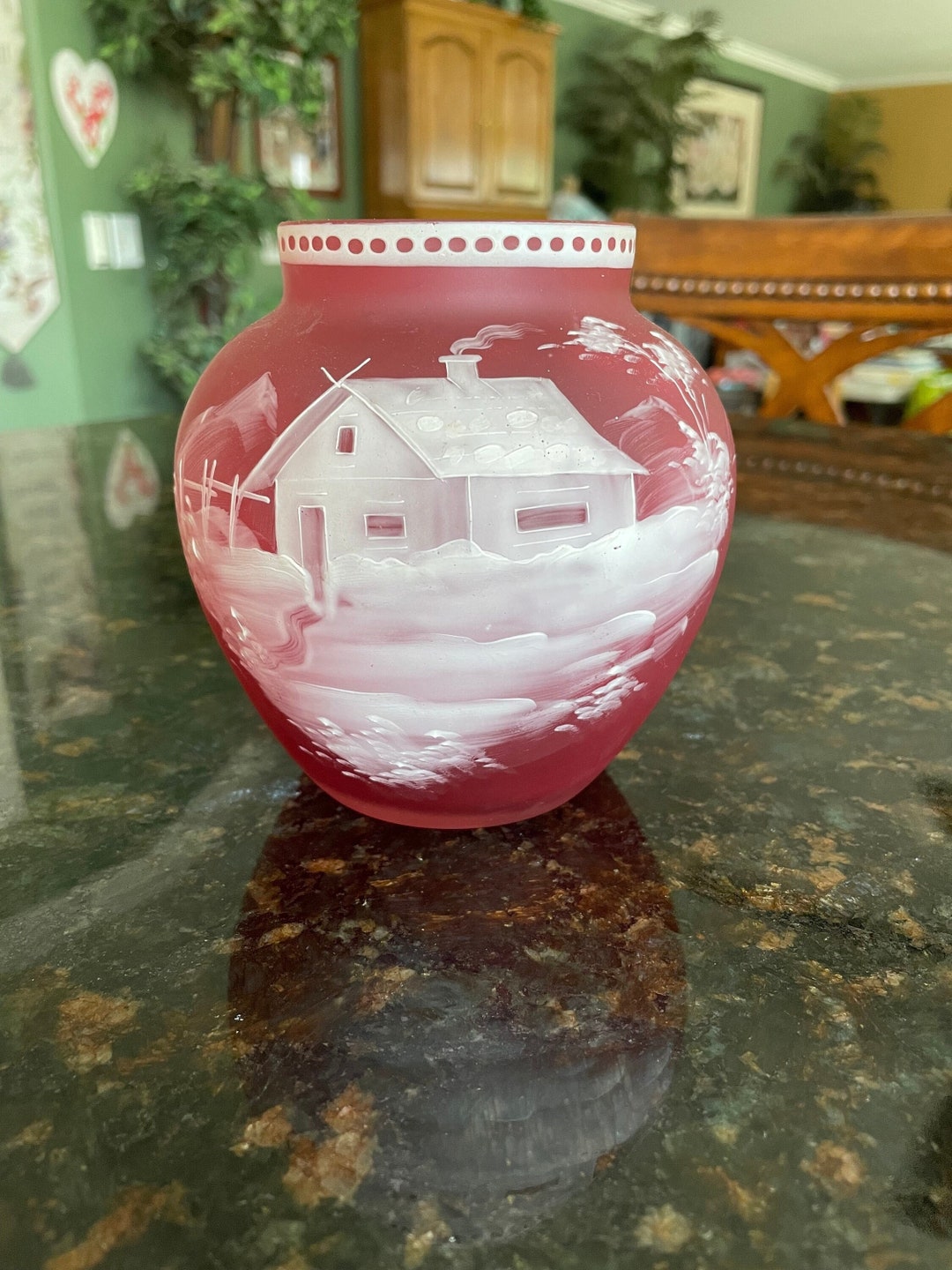English Thomas Webb CAMEO Satin, Pink/cranberry Art Glass Vase W Hand ...