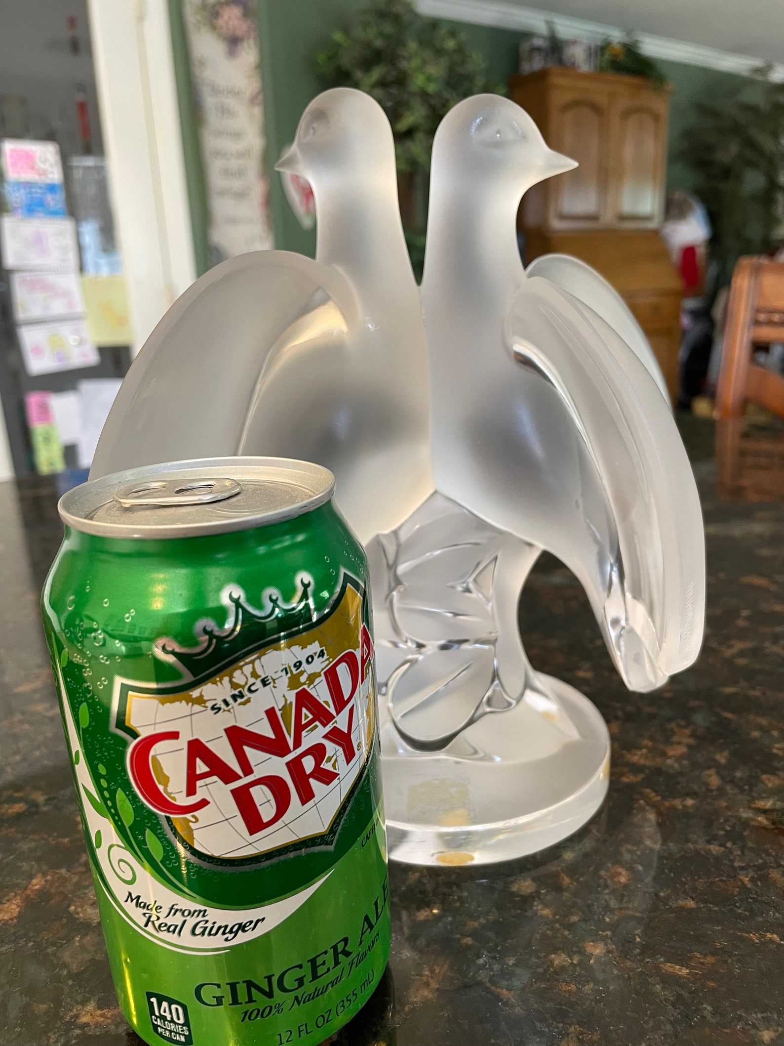 Lalique HUGE Crystal ARIANE DOVES Figure ~ Satin-finish ~ 8.5 Inches ...