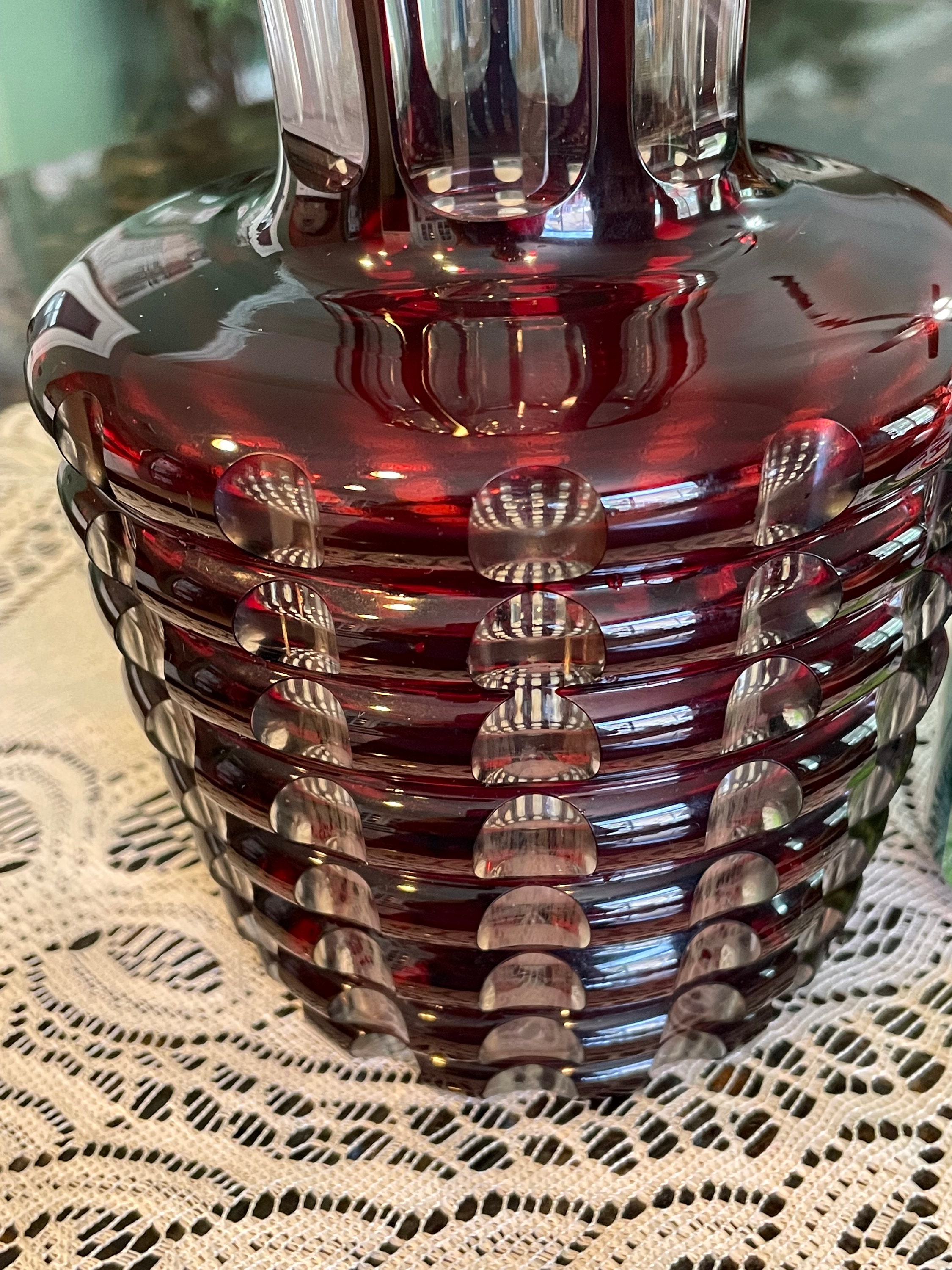 Glorious, Unique, Huge, Stunning RUBY Cut to Clear Bohemia Czech ...