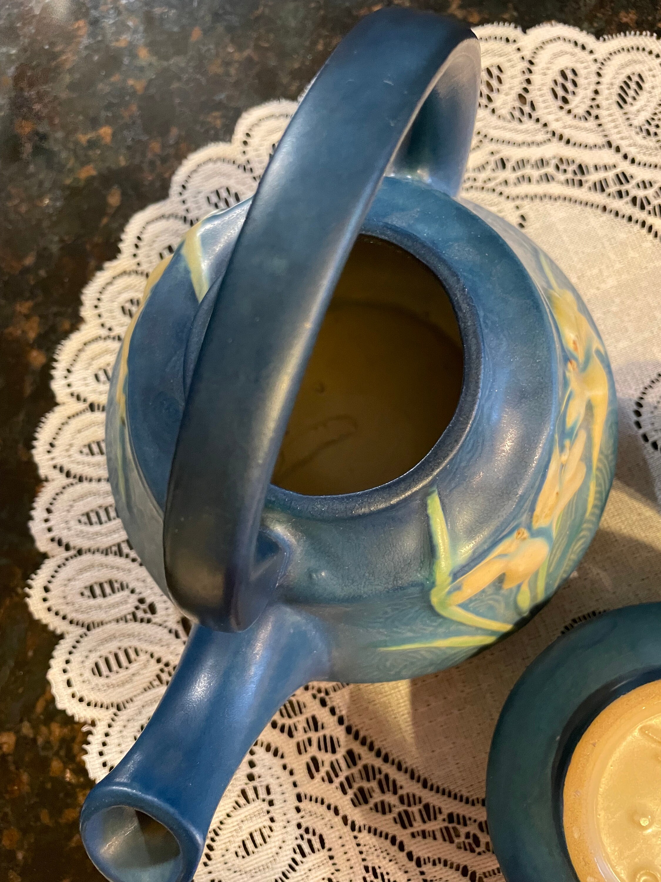 Roseville USA BLUE ZEPHYR Tea Set 4 Pc Tea Pot and Lid - Etsy