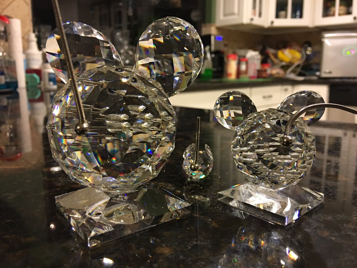 GIANT Retired Swarovski Silver Crystal MICE (var 2 ) Family ~ Mouse ...